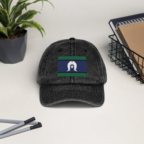 Torres Strait flag on Vintage Cotton Twill Cap – Zenadth Kes Academy Shop